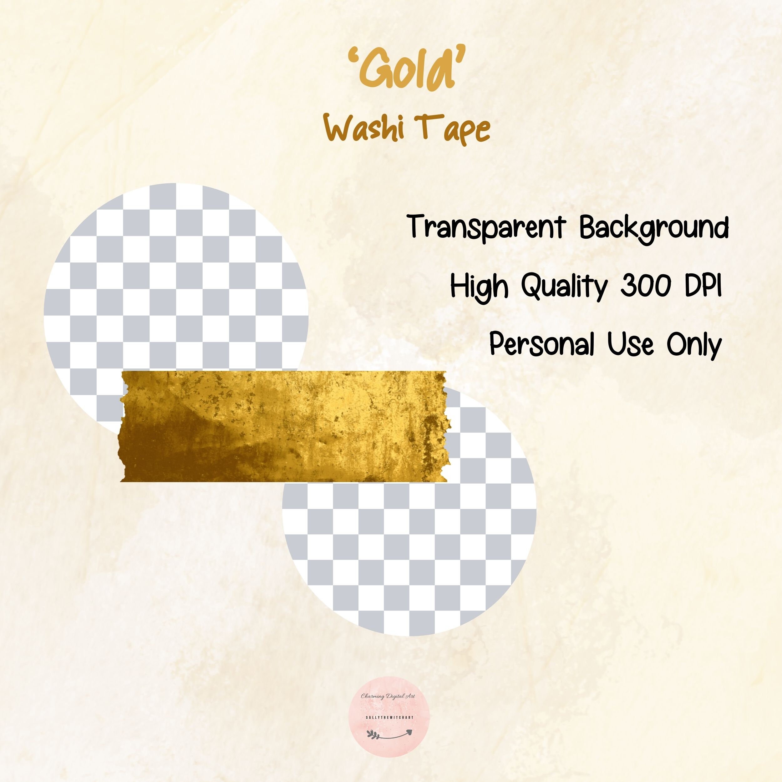 Gold Theme Clipart Washi Tape Digital Sticker PNG - Etsy