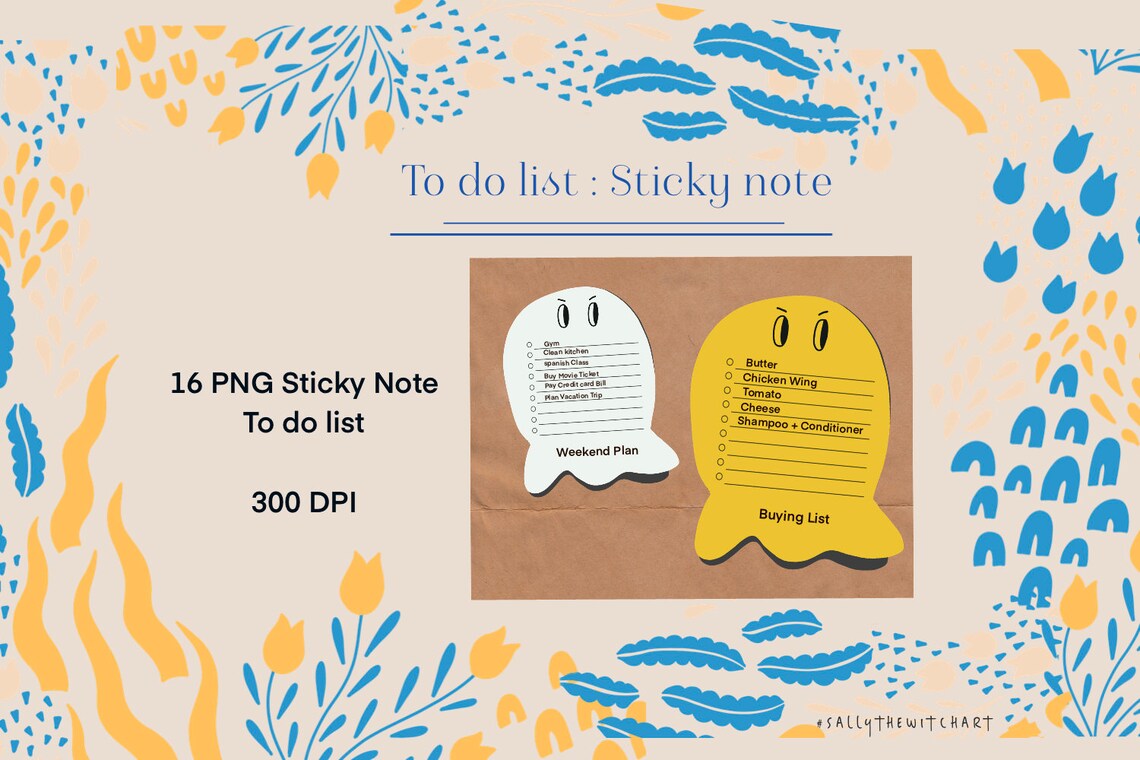 To Do List Sticky Note Planner Stickers Digital Digital - Etsy