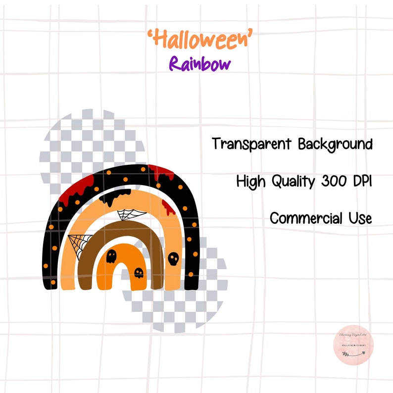 Halloween Rainbow PNG Clipart Bundle Set - Etsy