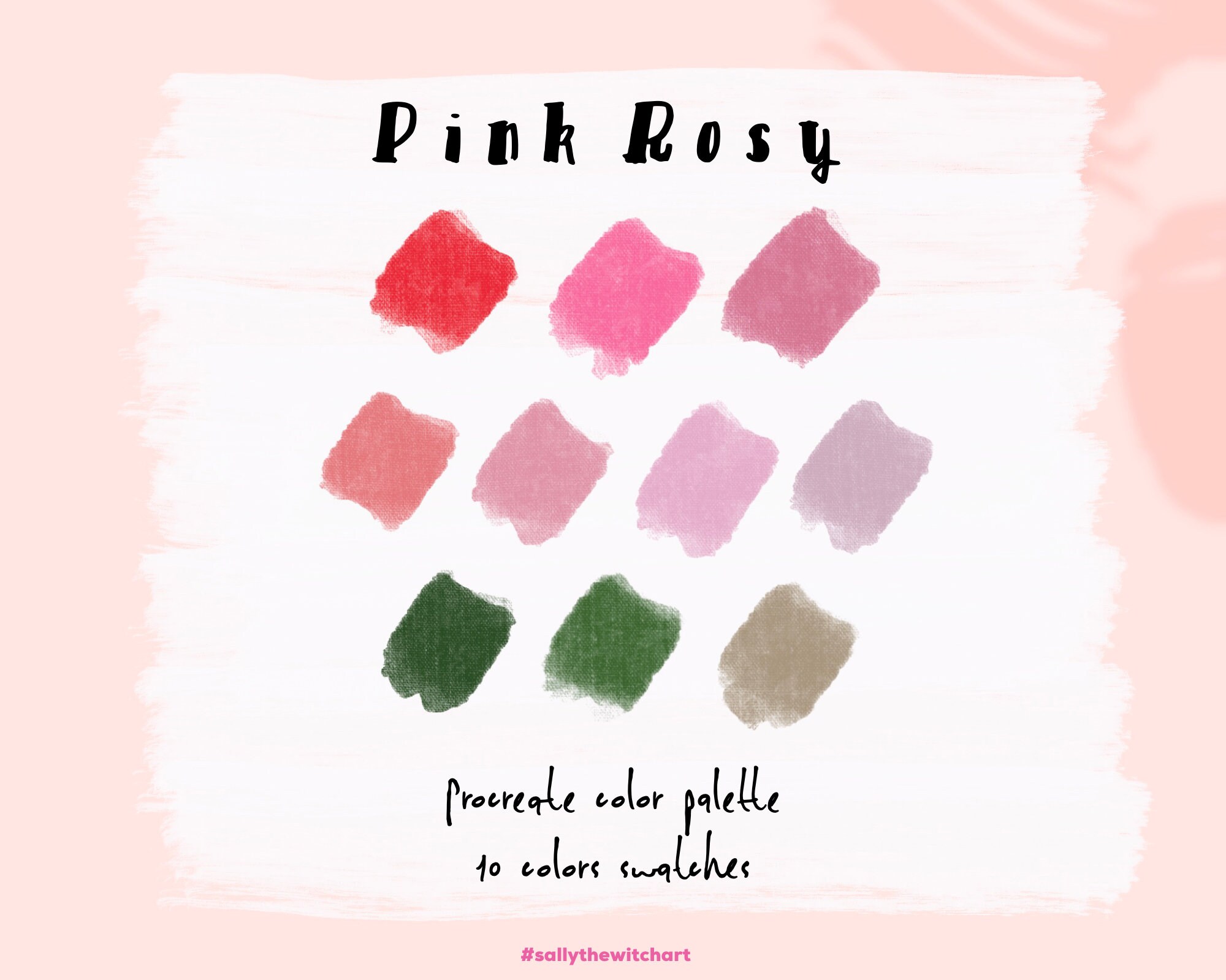 Procreate Color Palette Pink Rosy 10 Colors Swatches - Etsy