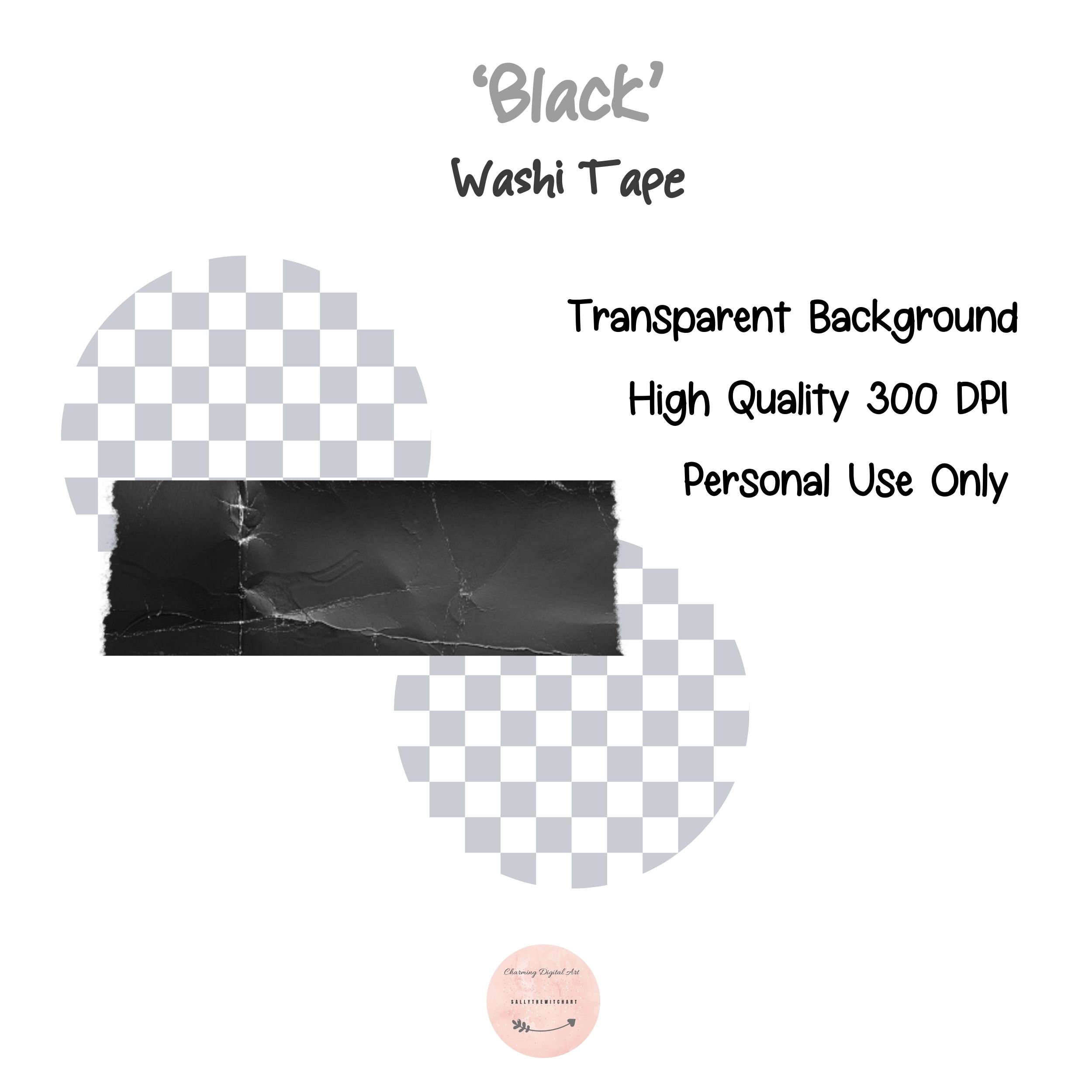 Black Theme Clipart Washi Tape Digital Sticker PNG - Etsy