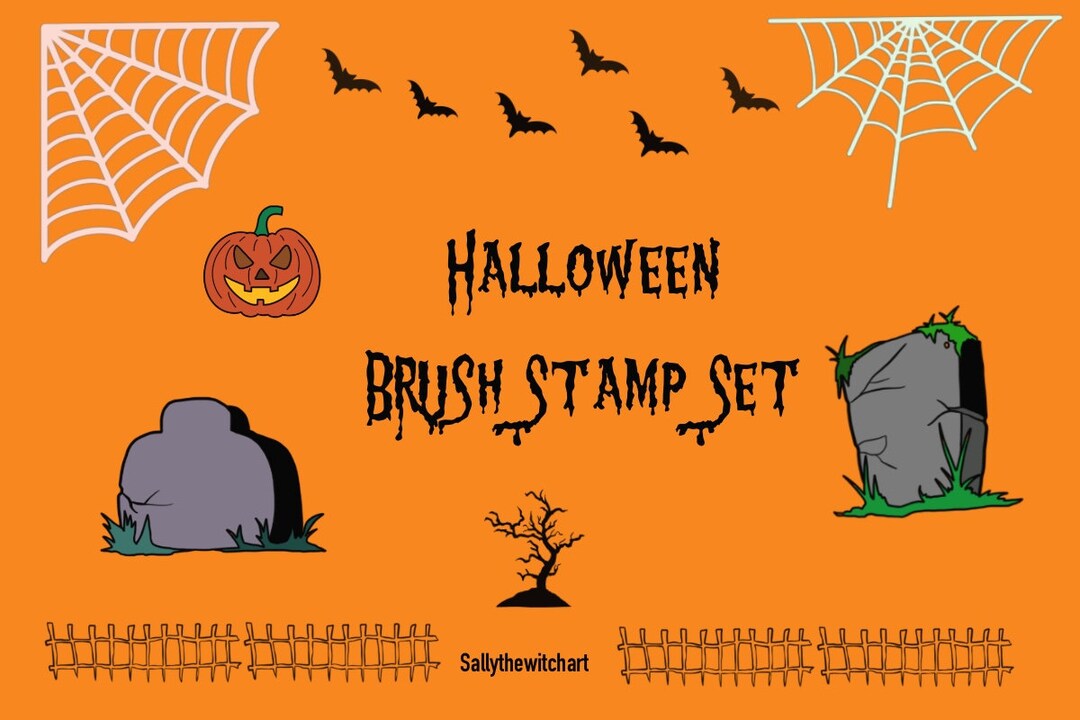 Procreate Brushes, Procreate Stamp, Procreate Brush Stamp Halloween ...