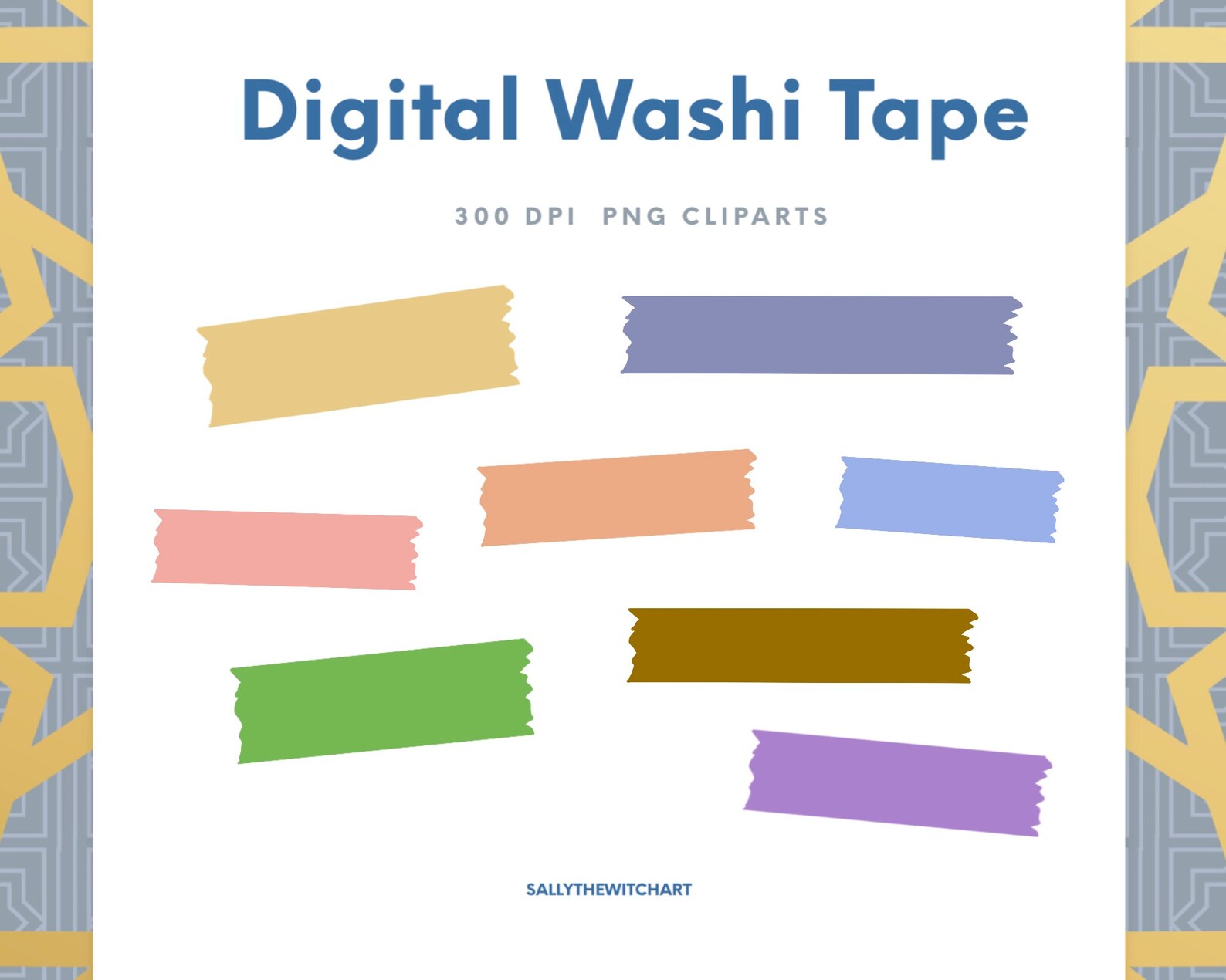 Digital Washi Tapes Washi Tapes Digital Planner Decoration - Etsy