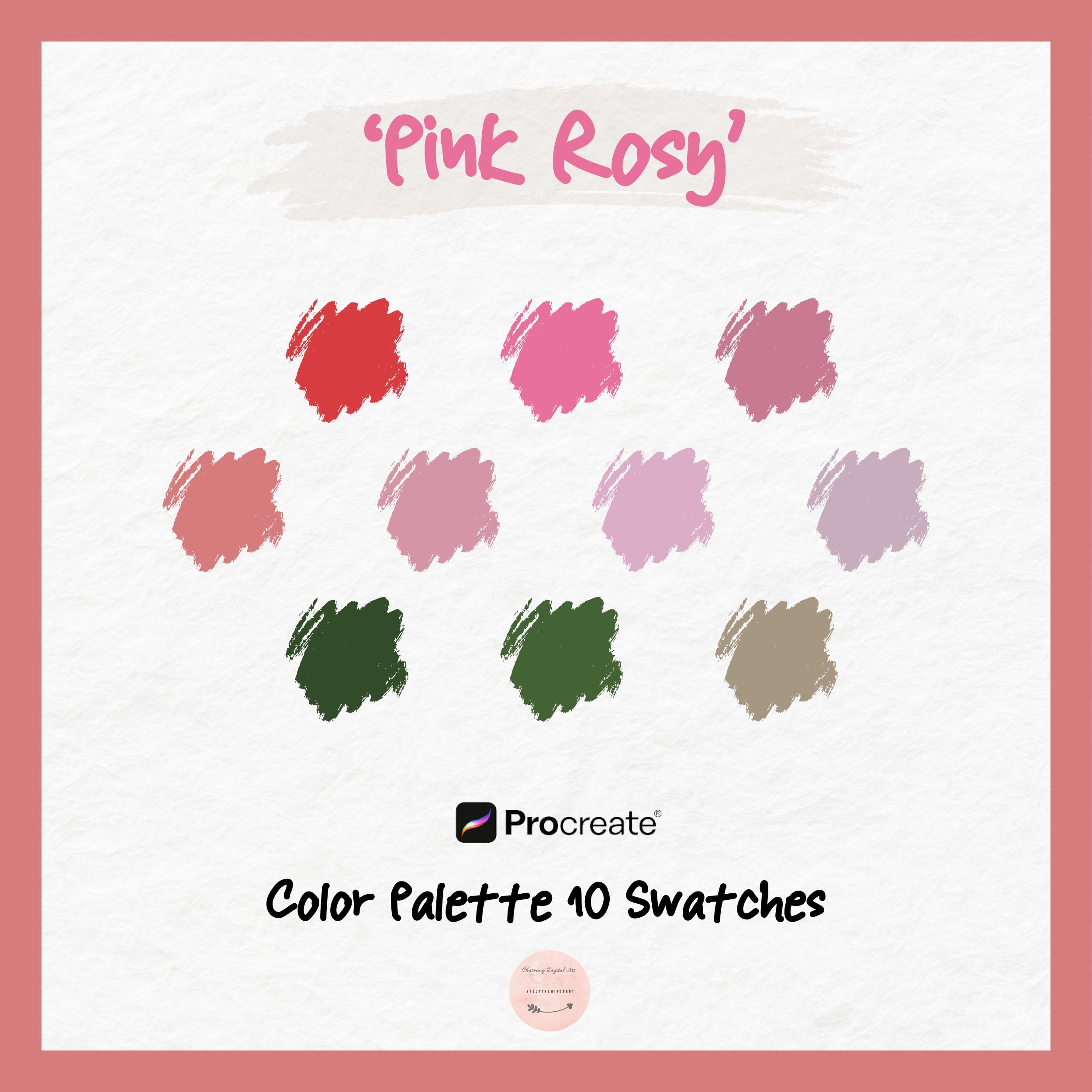Procreate Color Palette - Pink Rosy 10 Colors Swatches - Etsy