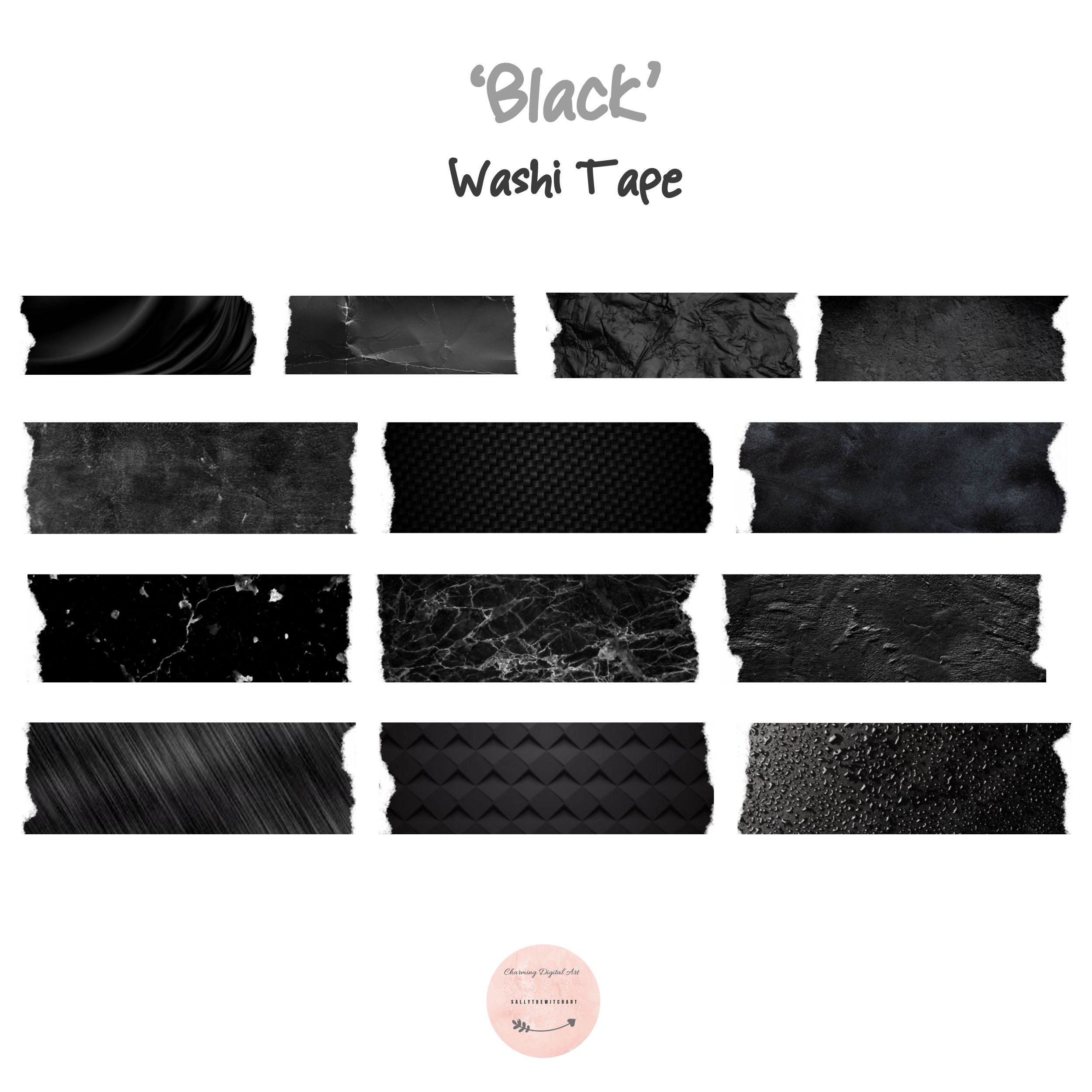 Black Theme Clipart Washi Tape Digital Sticker PNG - Etsy