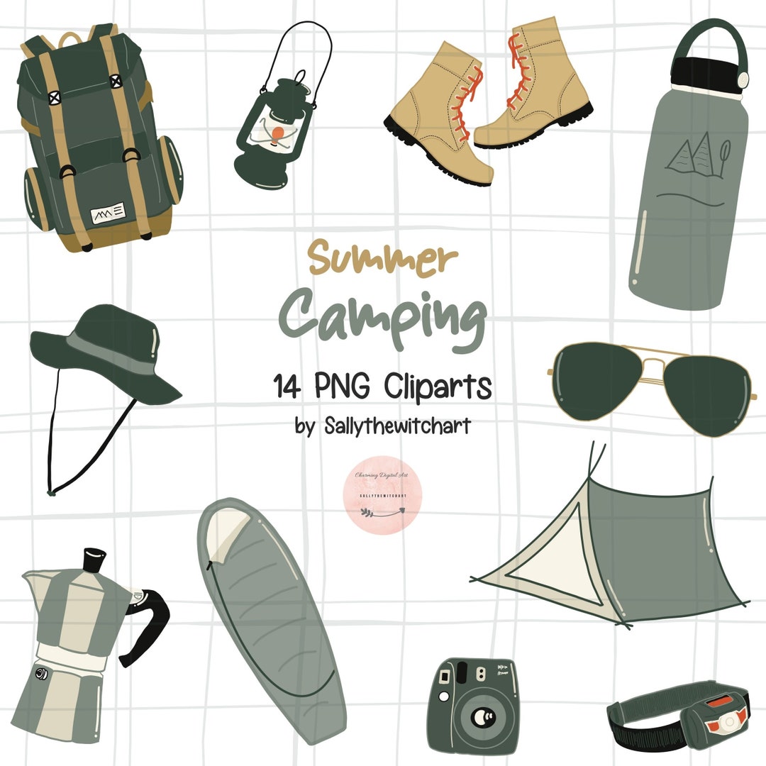 Camping Clipart, Camping Png Bundle, Travel Clipart, Summer Clipart ...
