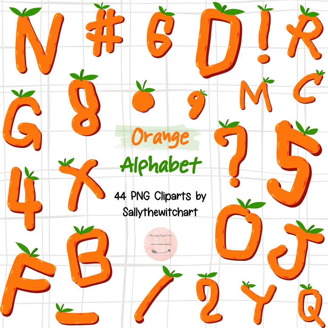 Orange Fruit Alphabet PNG, Alphabet Sublimation, Alphabet Letters ...