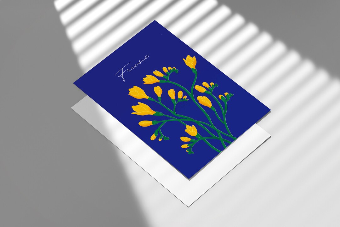 PRINTABLE Flower Cards / Freesia / Illustration / Postcards / Nature ...