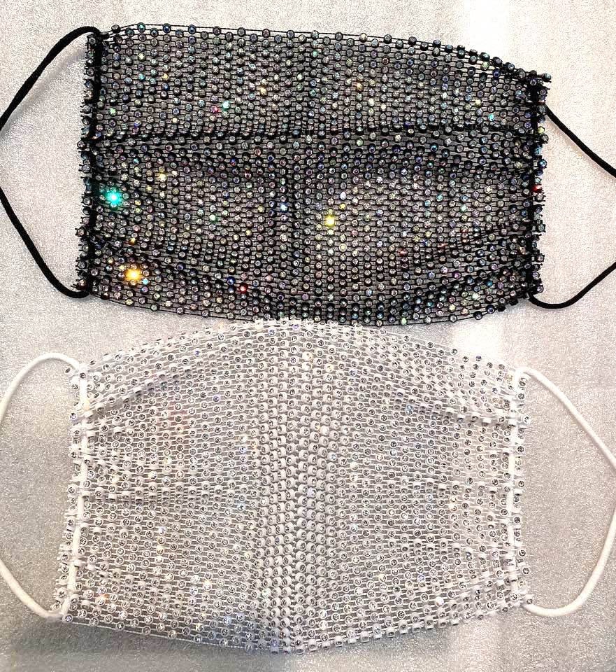 Rhinestone Mesh Face Mask / Bling Bling Face Mask / Sparkle Face Mask ...