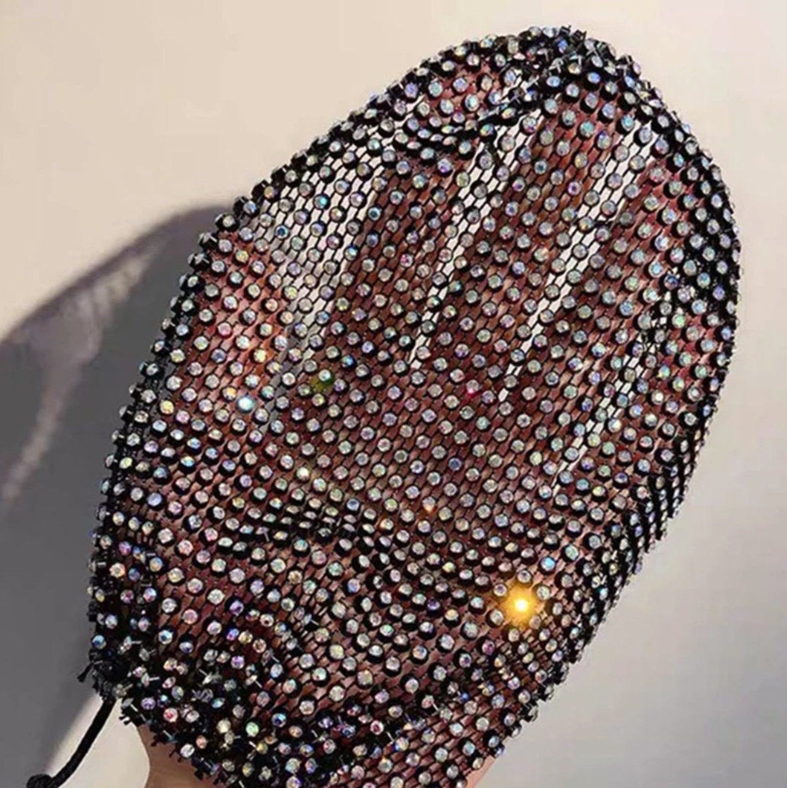 Rhinestone Mesh Face Mask / Bling Bling Face Mask / Sparkle | Etsy