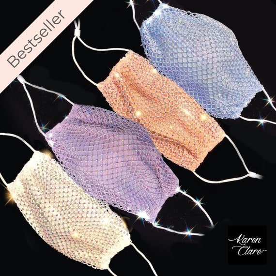 RHINESTONE FACE Mask/bling Face Mask/sparkle Face Mask/bling | Etsy