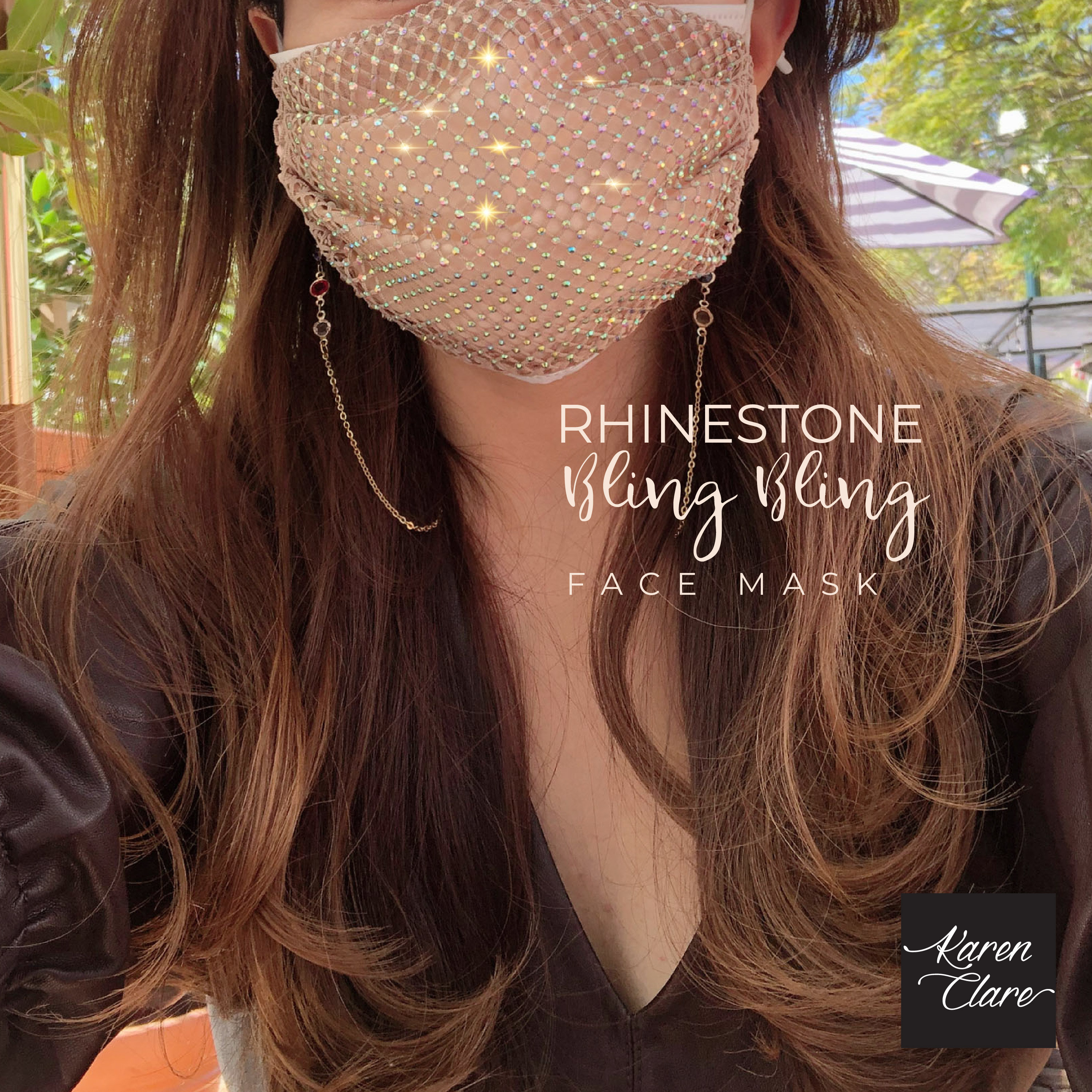 RHINESTONE FACE Mask/bling Face Mask/sparkle Face Mask/bling | Etsy