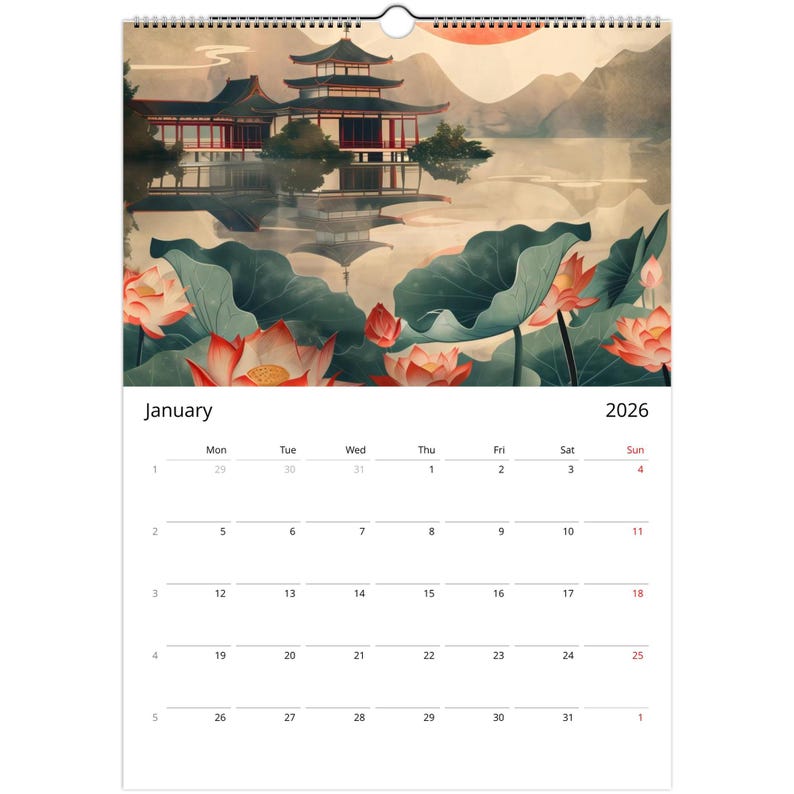 Japanese Wall Calendar 2026 – Illustrated Art – Home & Office Decor - Etsy