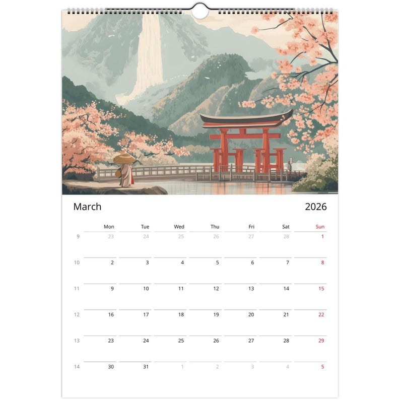 Japanese Wall Calendar 2026 – Illustrated Art – Home & Office Decor - Etsy