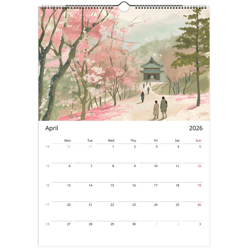 Japanese Wall Calendar 2026 – Illustrated Art – Home & Office Decor - Etsy
