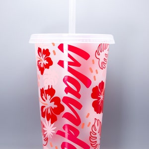 Hibiscus Custom Hibiscus 24oz Cold Cup, Flower Cup, Floral Cup ...