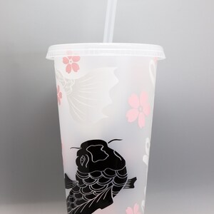 Koi Yin Yang Custom Koi Fish 24oz Cold Cup, Koi Cup, Fish Cup, Reusable ...