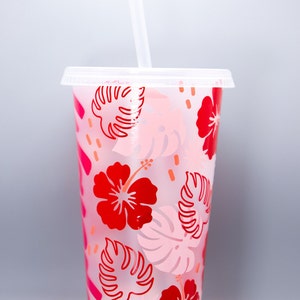 Hibiscus Custom Hibiscus 24oz Cold Cup, Flower Cup, Floral Cup ...