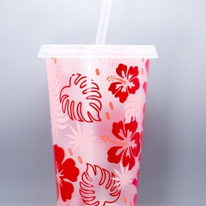 Hibiscus Custom Hibiscus 24oz Cold Cup, Flower Cup, Floral Cup ...
