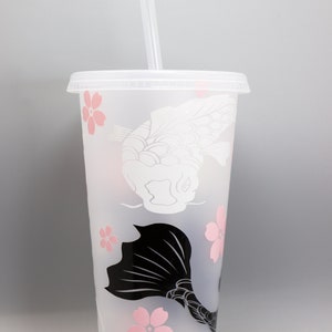 Koi Yin Yang Custom Koi Fish 24oz Cold Cup, Koi Cup, Fish Cup, Reusable ...