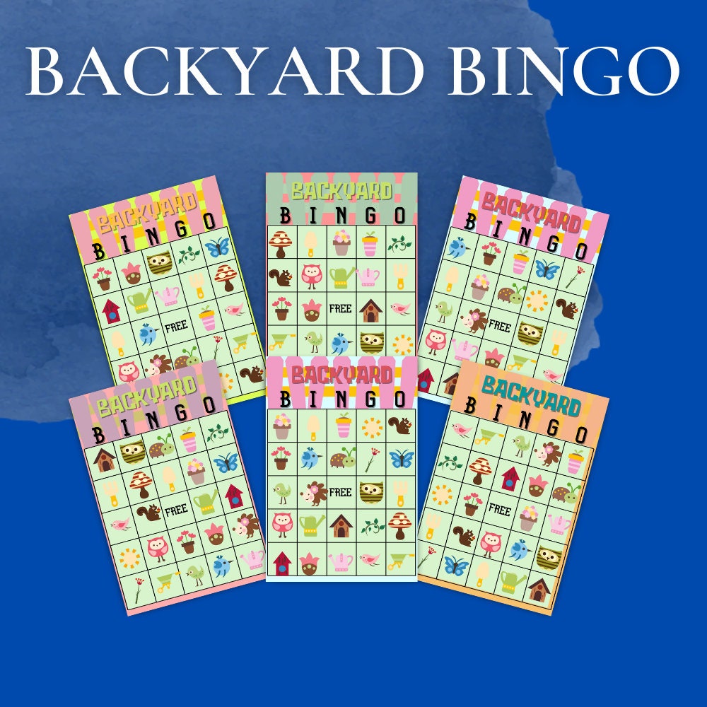 Backyard Bingo Game for Family Gatherings Nature Themed Kids Party Game - Etsy
