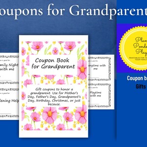 Grandparents Coupon Book, DIY Printable Vouchers (PDF Pattern) - Etsy