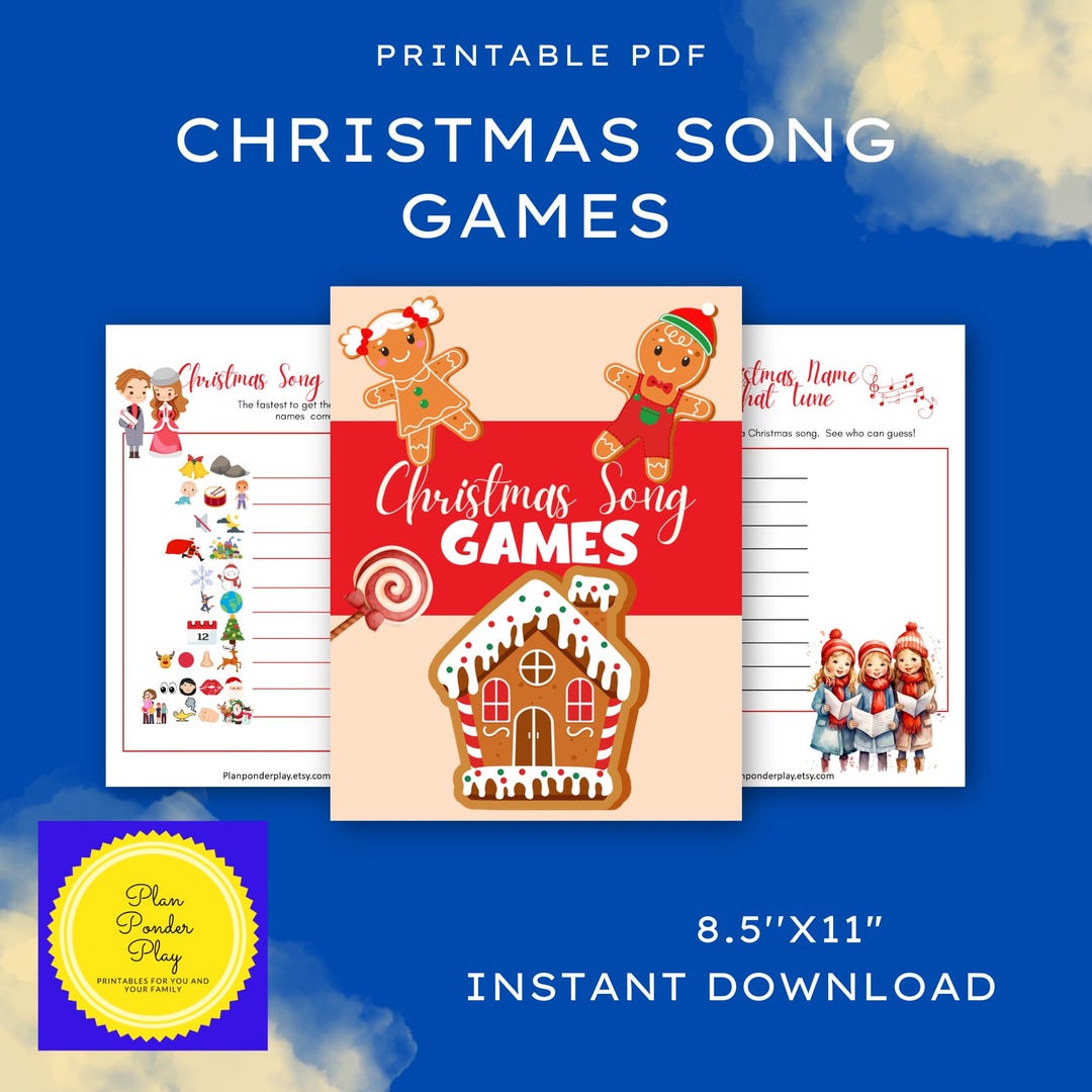 Christmas Games Set: Song Picture Quiz, Name That Tune, 12 Days, Songs ...