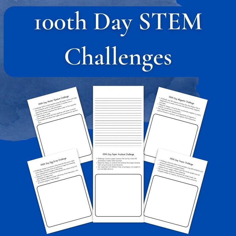 100th Day of School STEM Challenges for Elementary Students - Etsy