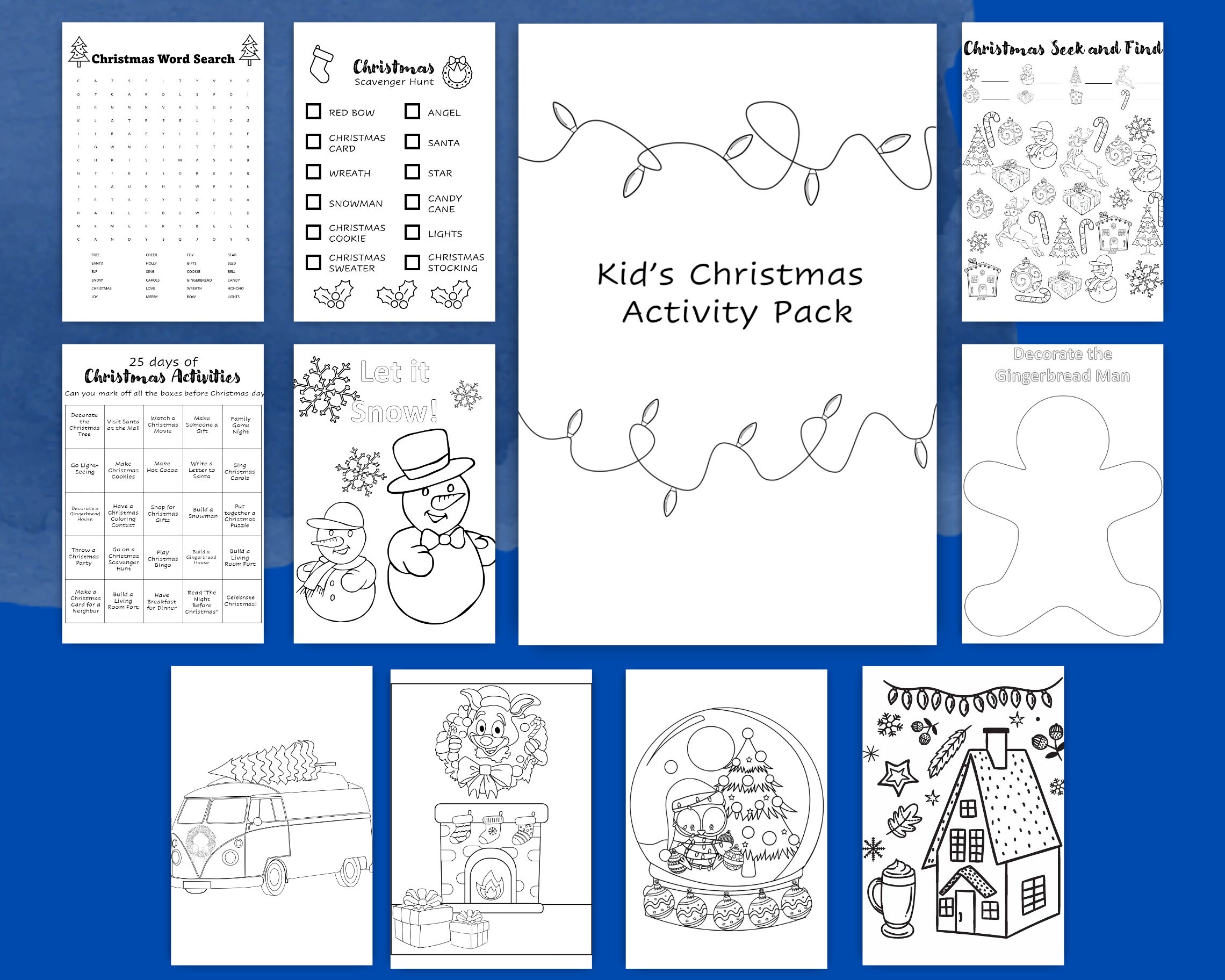 Kids' Christmas Activity Pack Printable Holiday Games Christmas ...