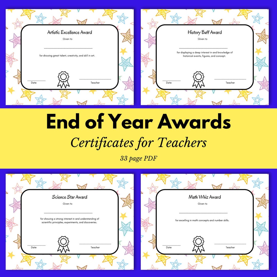 End of Year Student Award Certificates | Printable Classroom ...