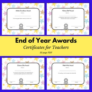 End of Year Student Award Certificates | Printable Classroom ...