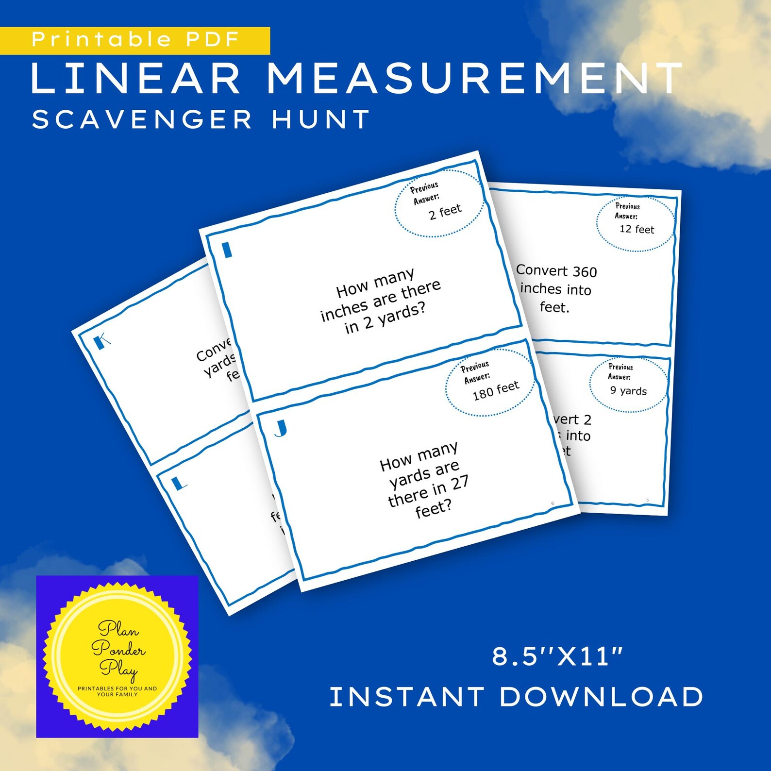 Linear Measurement Scavenger Hunt - Classroom or Homeschool Activity to ...