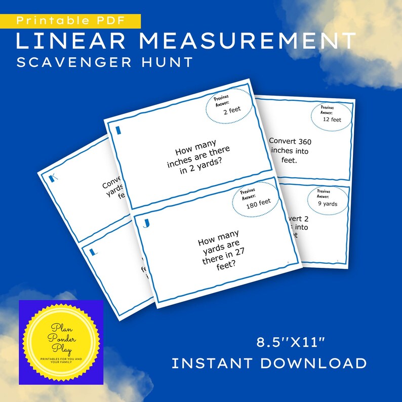 Linear Measurement Scavenger Hunt - Classroom or Homeschool Activity to ...