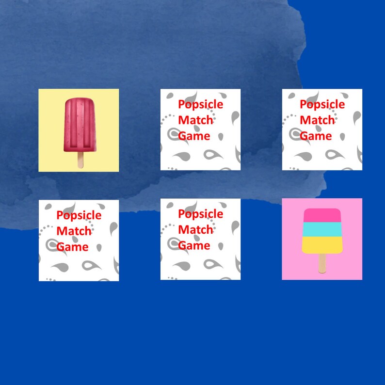 Popsicle Memory Match Game | Summer Party Game | Print at Home - Etsy