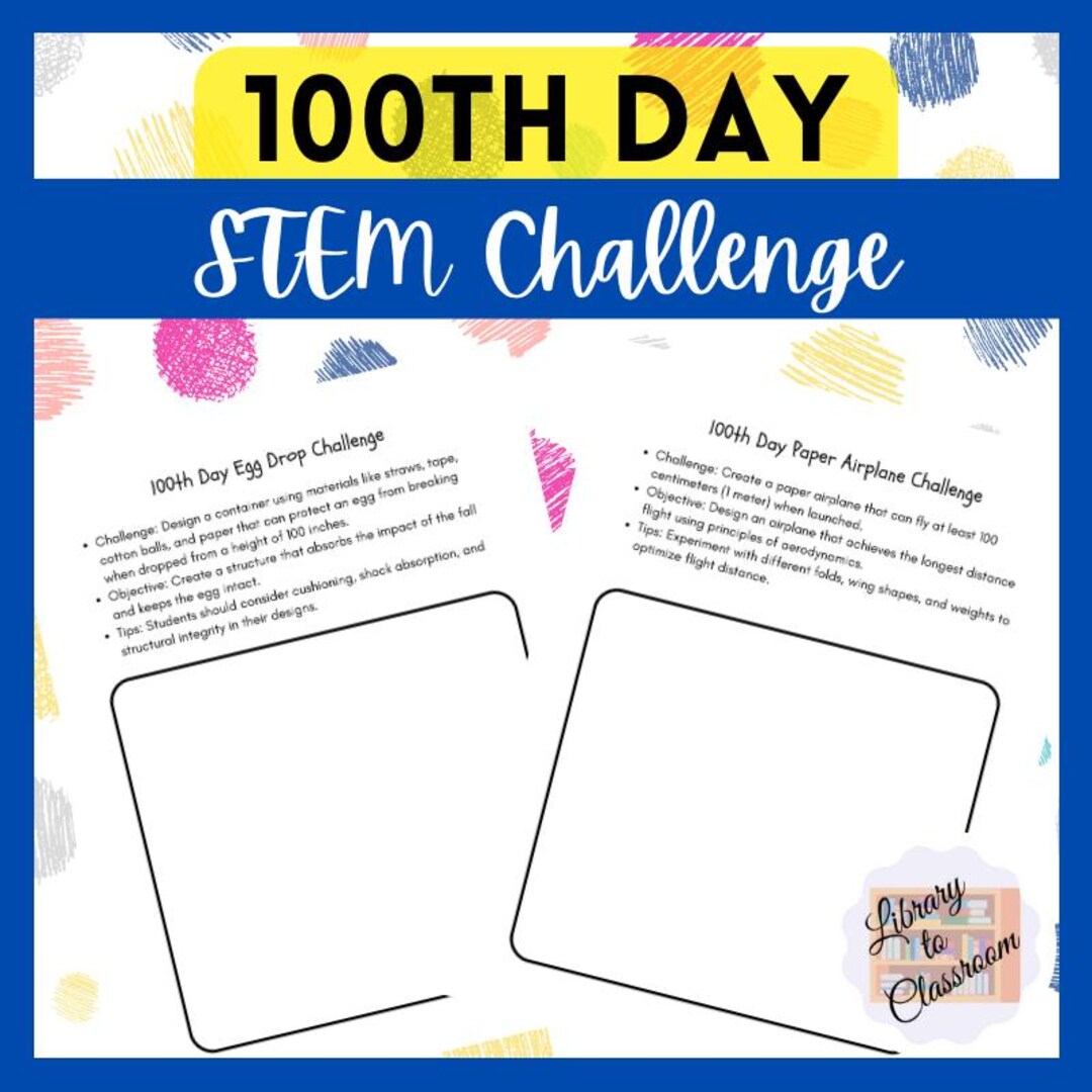 100th Day of School STEM Challenges for Elementary Students - Etsy