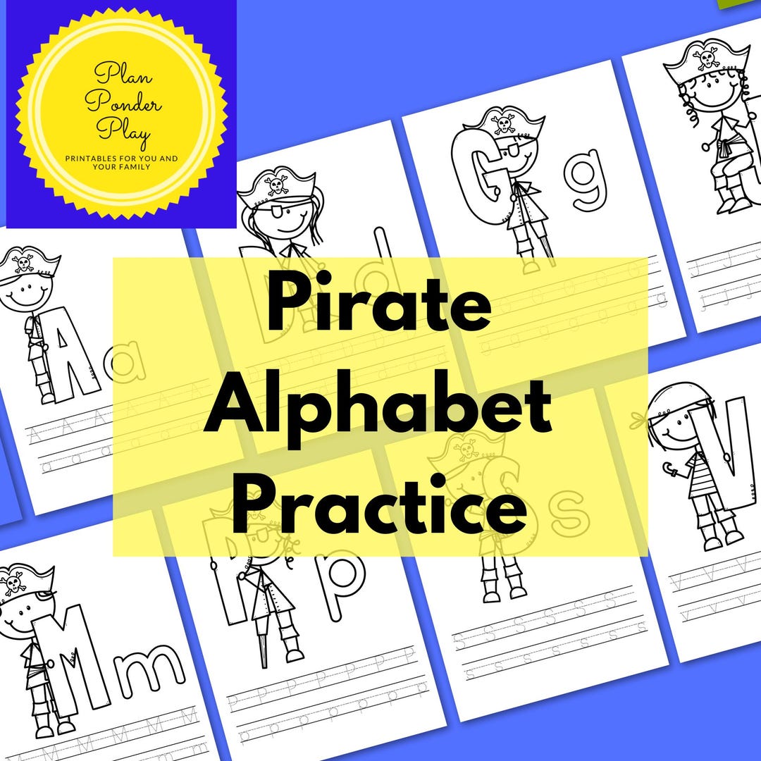 Pirate Alphabet Practice Pages – Preschool Handwriting Tracing ...