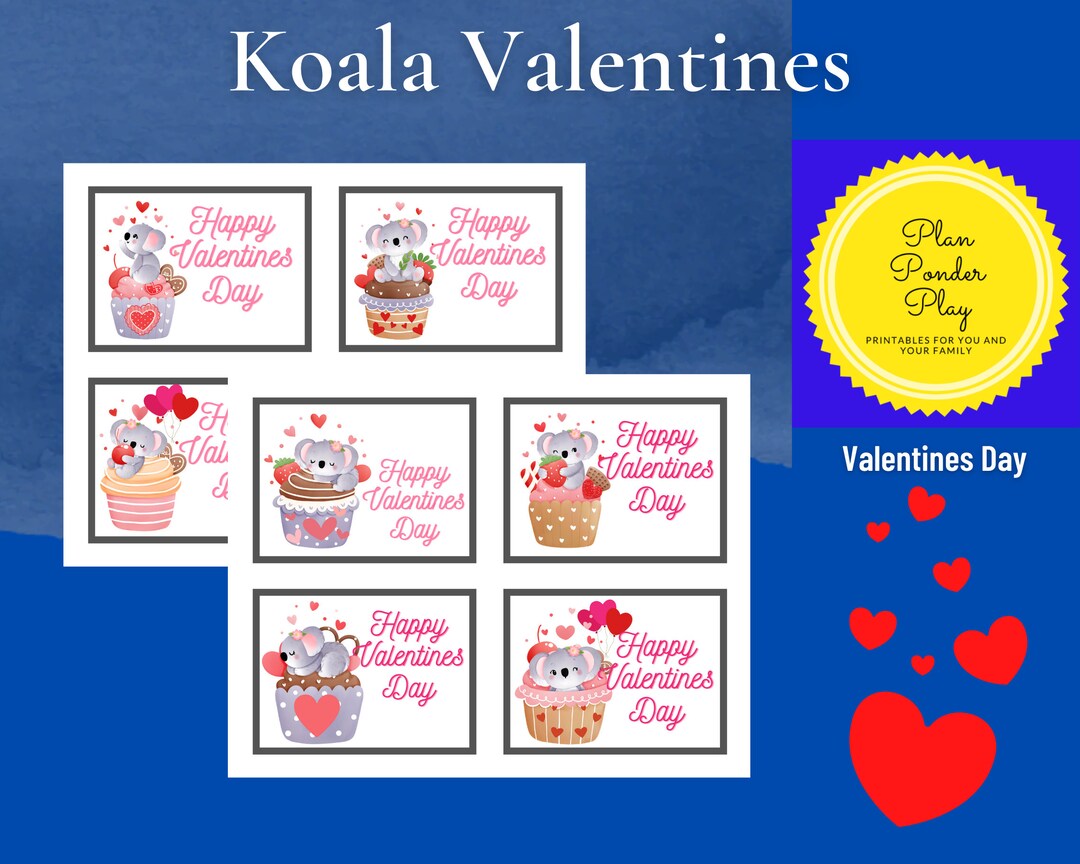 Koala Valentine Cards | School Party | Cards for Friends | Cards for ...