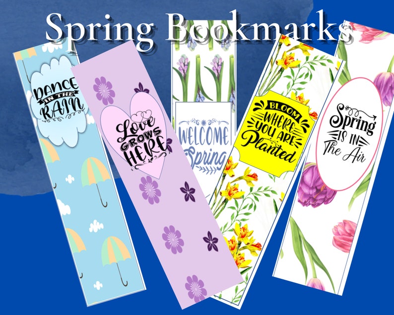 Floral Spring Bookmarks | Printable Designs (digital Download) - Etsy