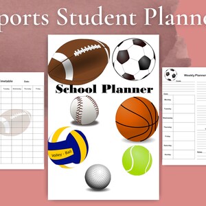 School Planner - Sports Theme - Printable Academic Planner - Etsy
