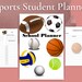 School Planner - Sports Theme - Printable Academic Planner - Etsy