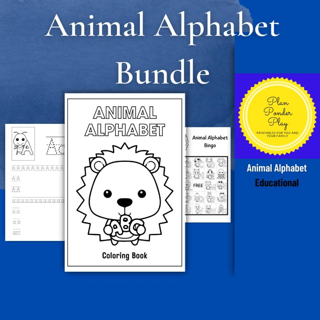 Animal Alphabet Bundle Letter and Animal Recognition and Coloring ...