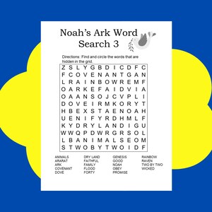 Noah's Ark Word Search - Etsy