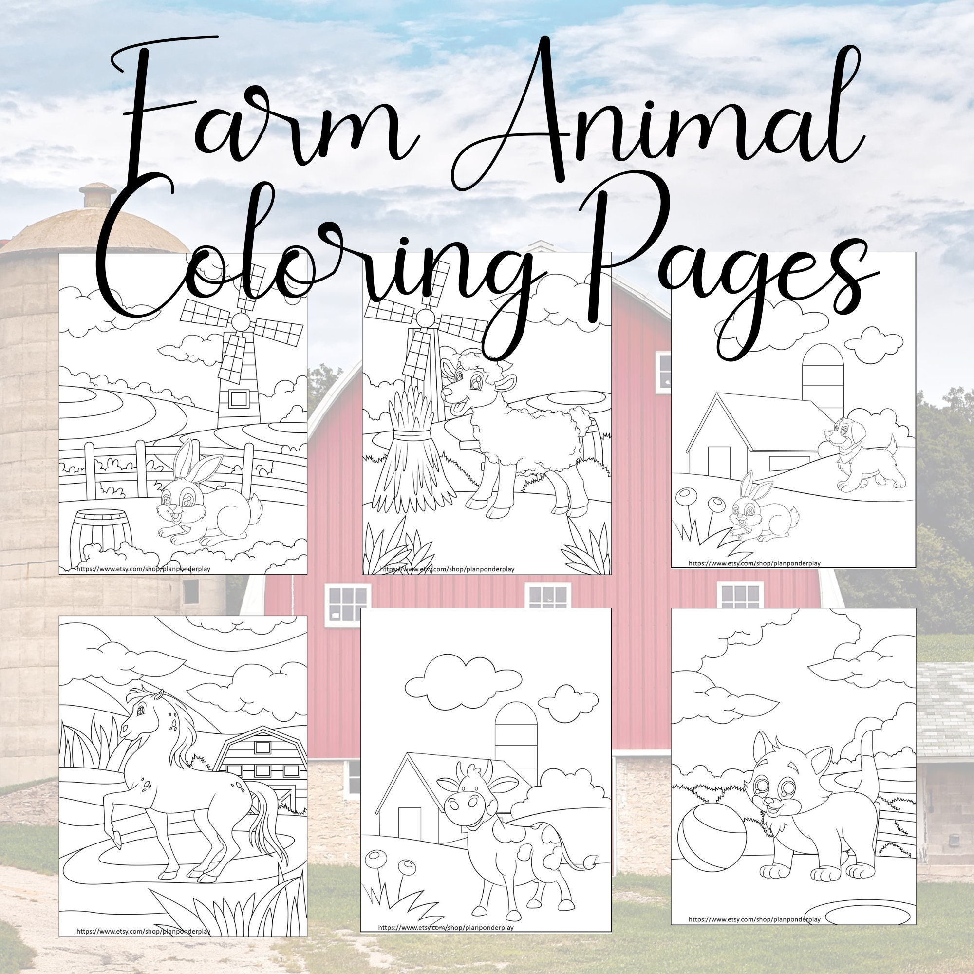Farm Animal Coloring Pages / Printable Barnyard Scenes to Color / Print ...