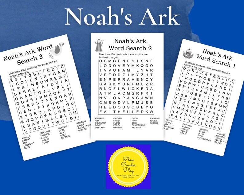 Noah's Ark Word Search - Etsy