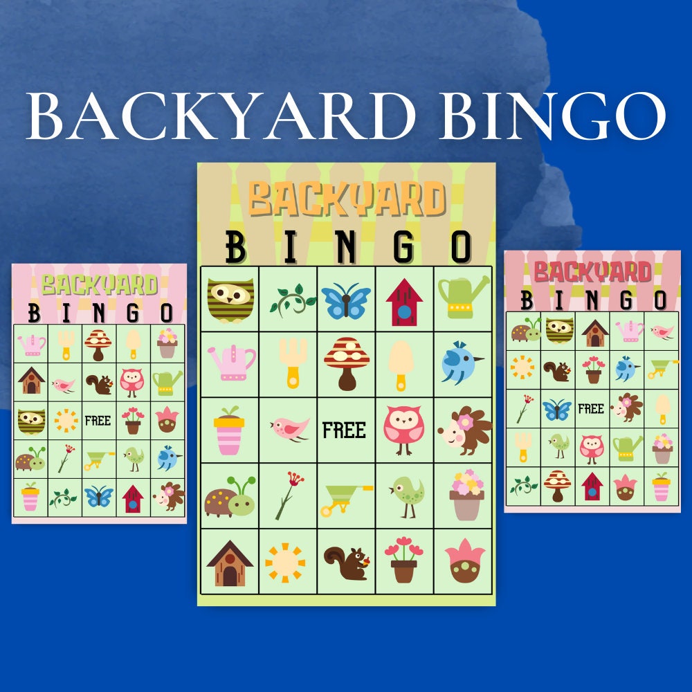 Backyard Bingo Game for Family Gatherings Nature Themed Kids Party Game ...