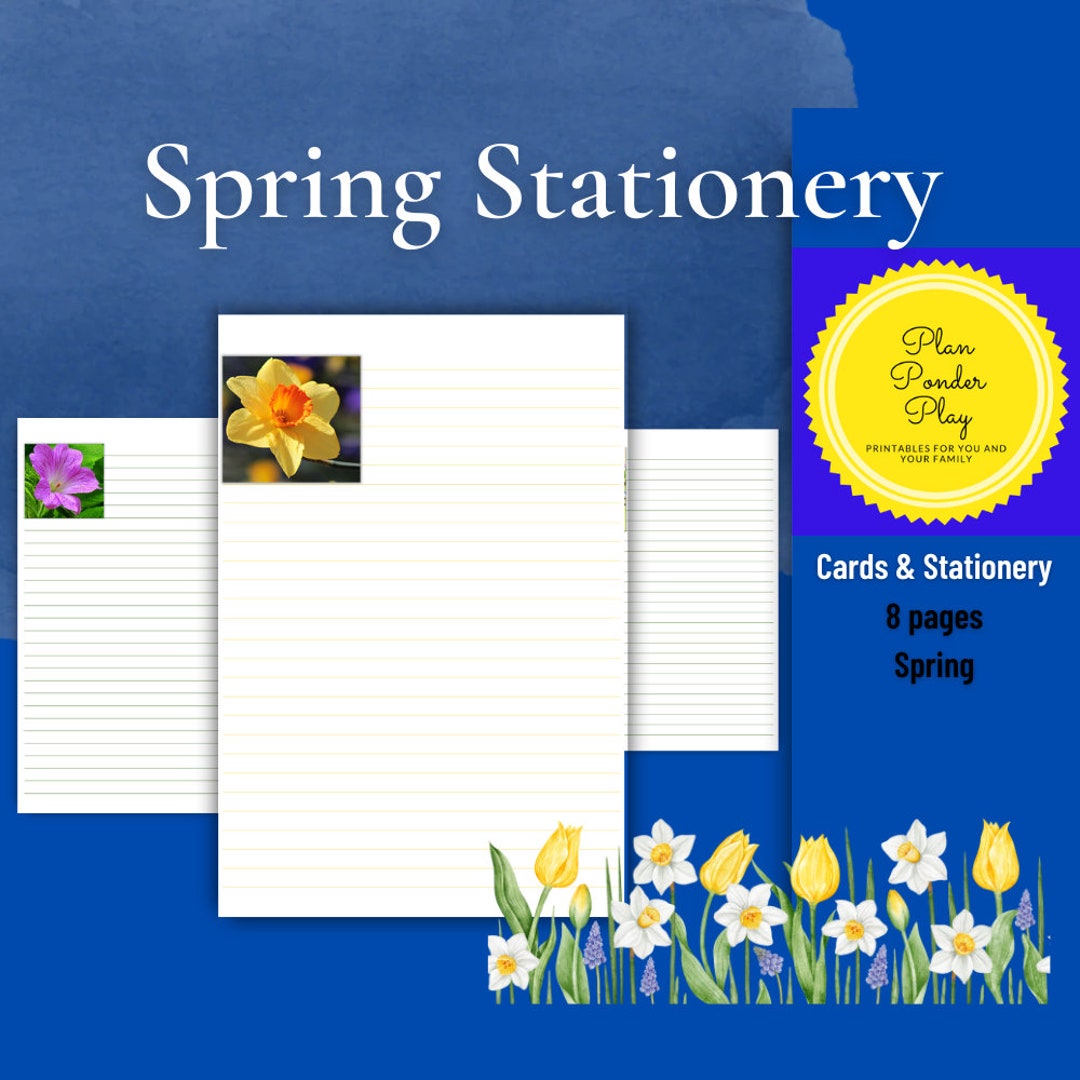 Spring Floral Writing Paper Set Lined Stationery - Etsy
