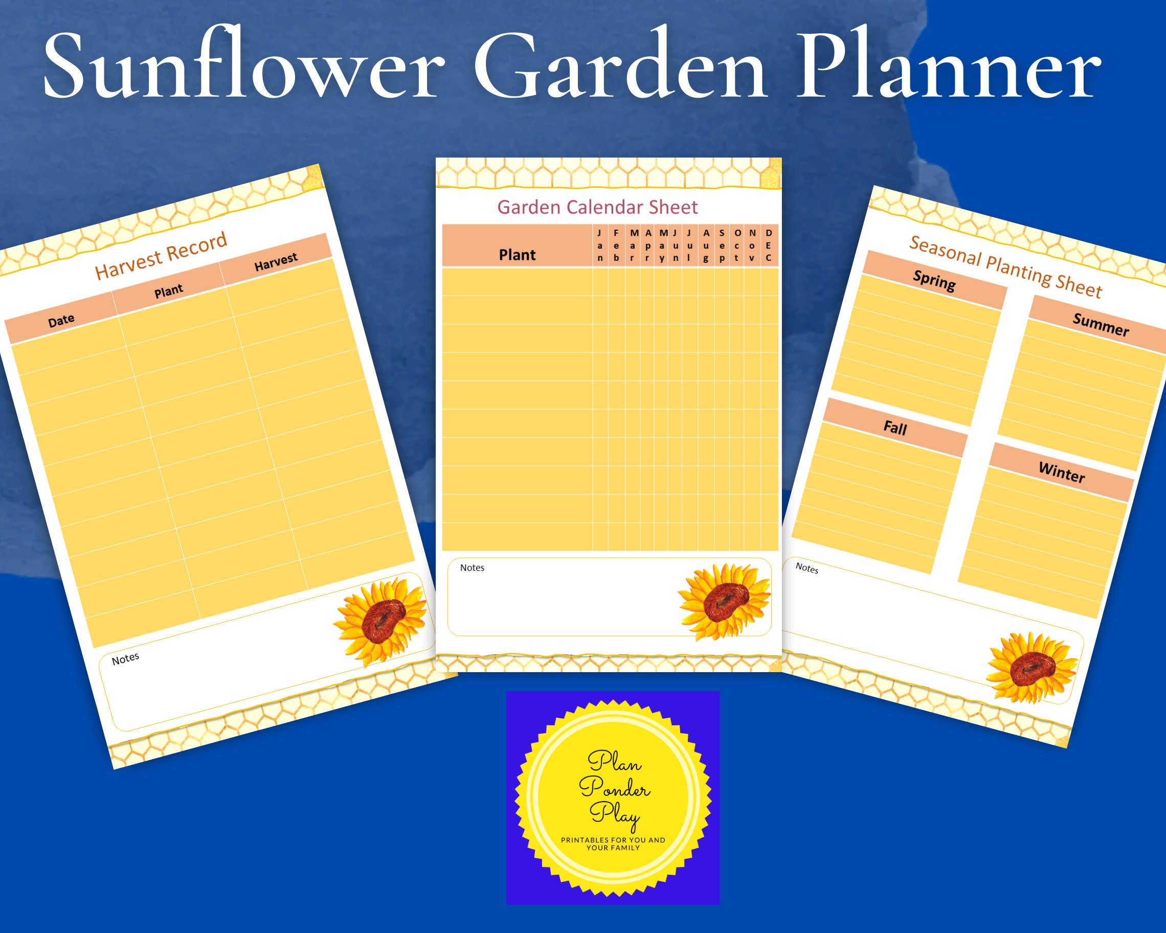 Sunflower Garden Planner / Printable Gardening Notebook Perfect for the ...