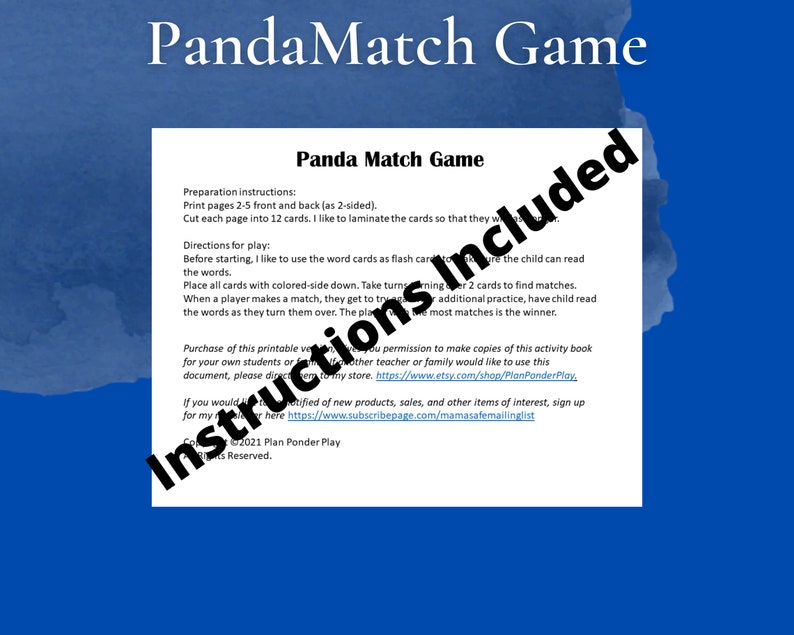 Panda Memory Match Game | Print at Home | Gift for Girl | Party Game - Etsy