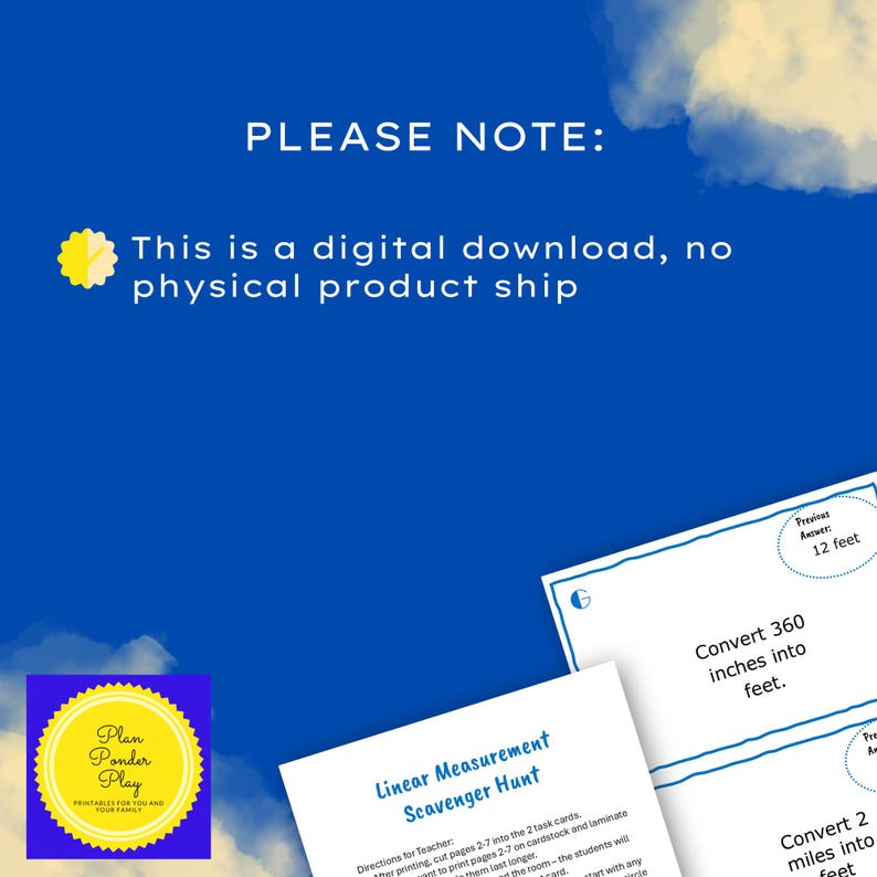 Linear Measurement Scavenger Hunt - Classroom or Homeschool Activity to ...