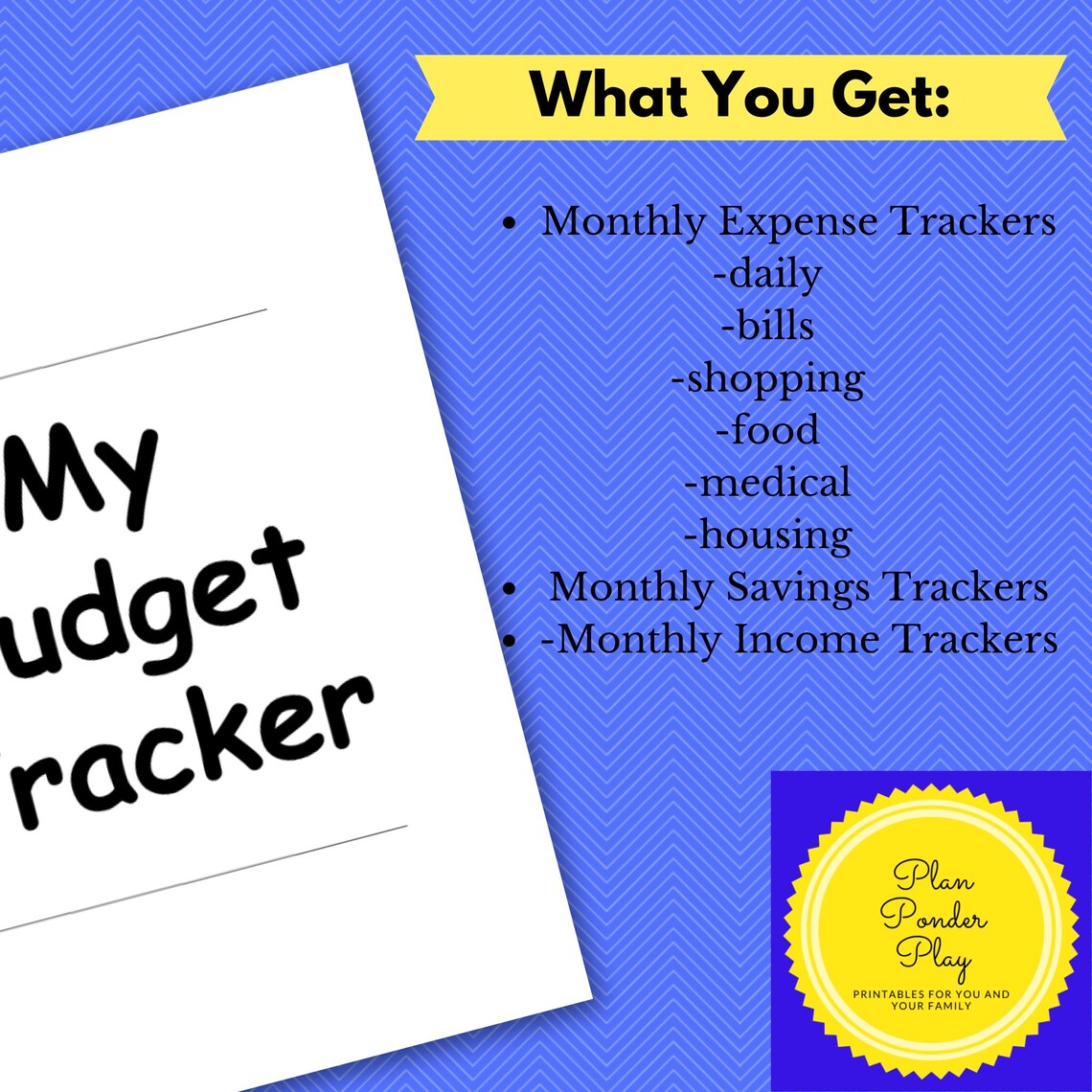 Printable Budget Tracker Planner, Monthly Expense & Savings Log (PDF ...